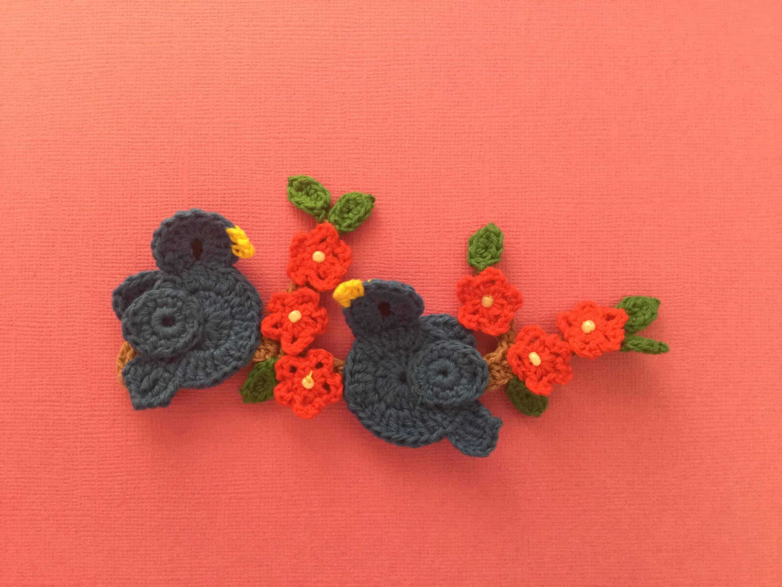 Crochet Pattern Two Birds on a Branch • Kerri's Crochet