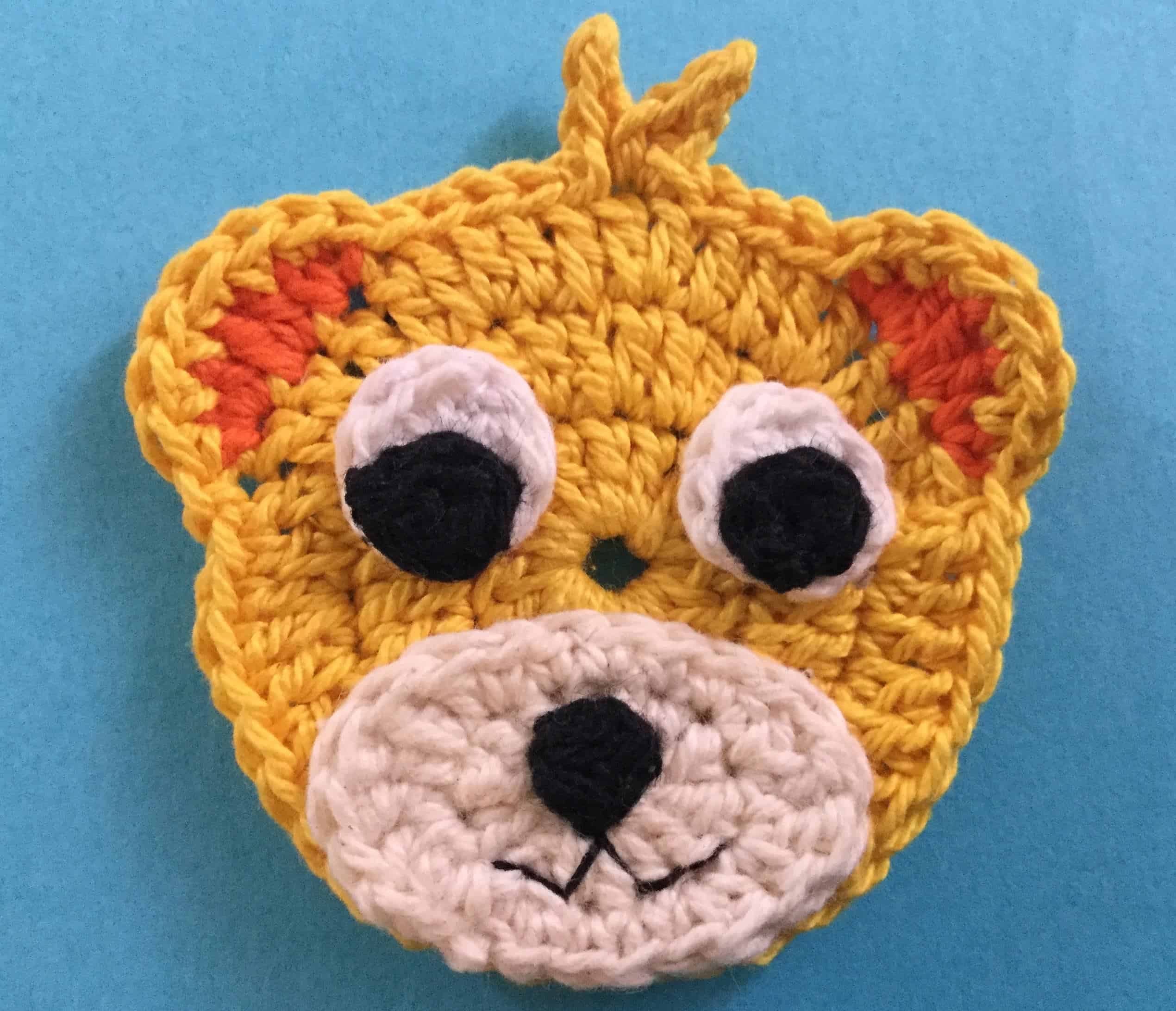 crochet-sitting-lion-head-with-eyes • Kerri's Crochet