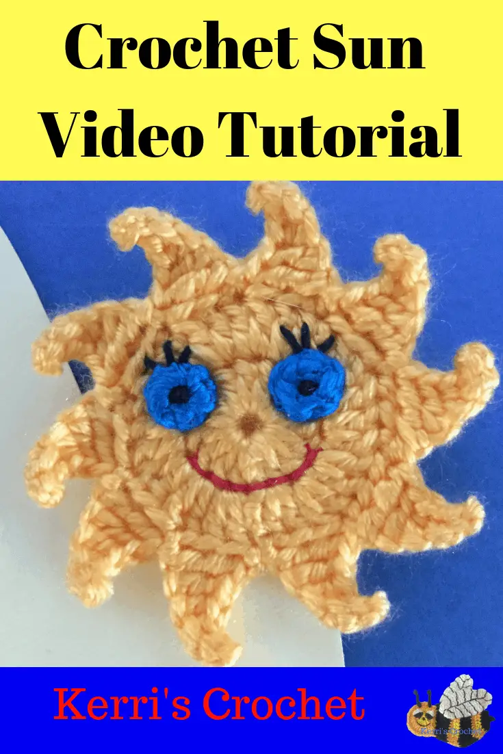 Crochet Sun Applique and Finger Puppet Tutorial • Kerri's Crochet