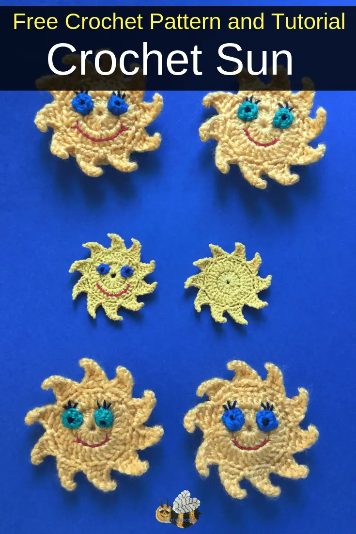Crochet Sun Applique and Finger Puppet Pattern • Kerri's Crochet
