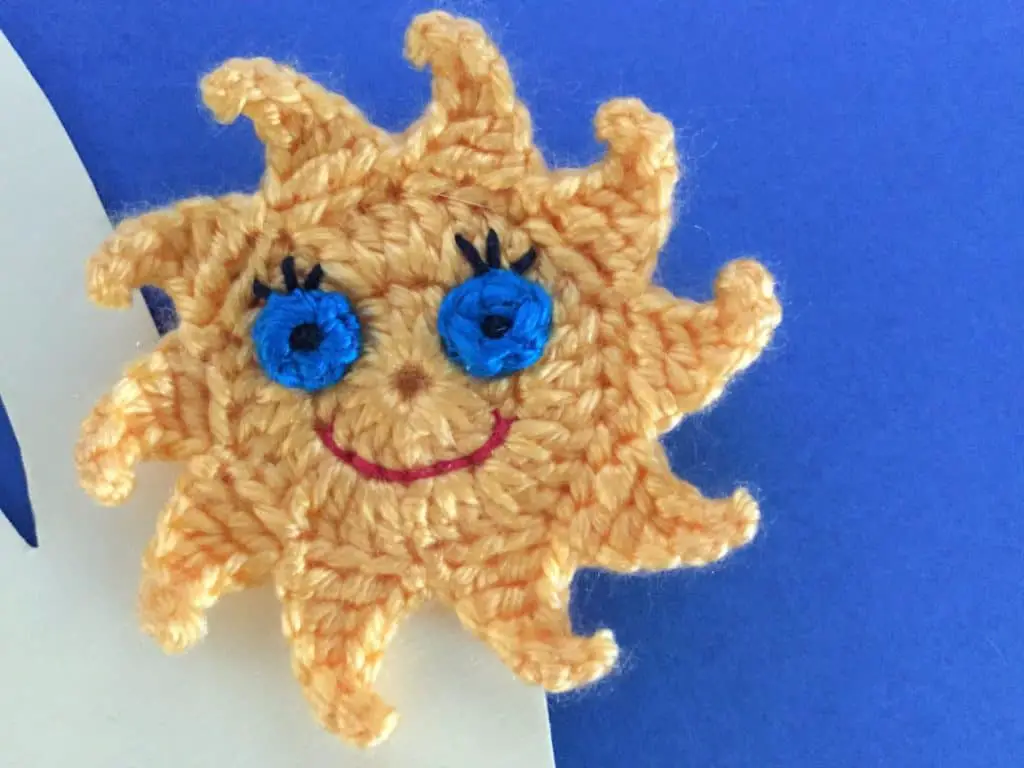 Crochet Sun Applique and Finger Puppet Pattern • Kerri's Crochet
