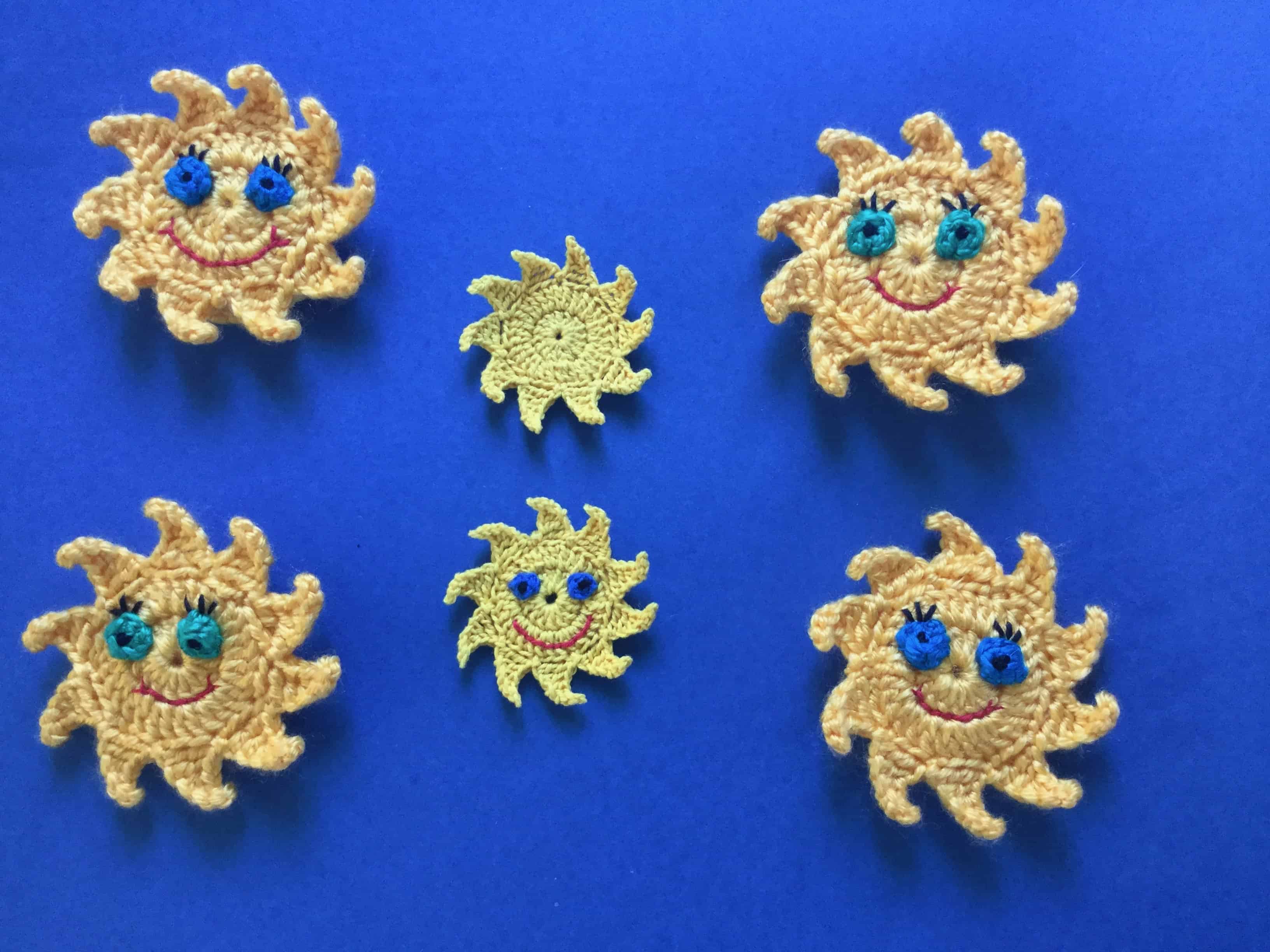 Crochet Sun Applique and Finger Puppet Pattern • Kerri's Crochet