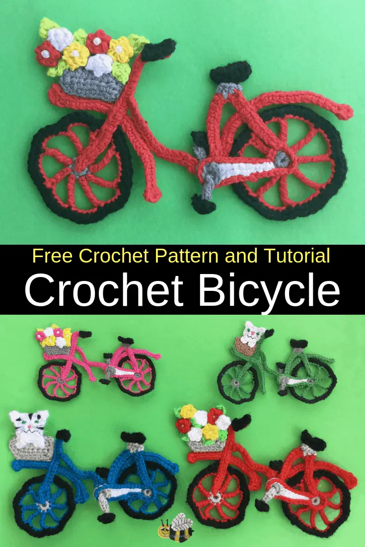 Bicycle Crochet Applique Pattern (UK Version) • Kerri's Crochet