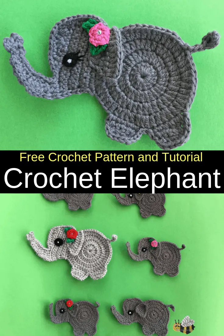 Baby Elephant Crochet Applique Pattern (UK Version) • Kerri's Crochet