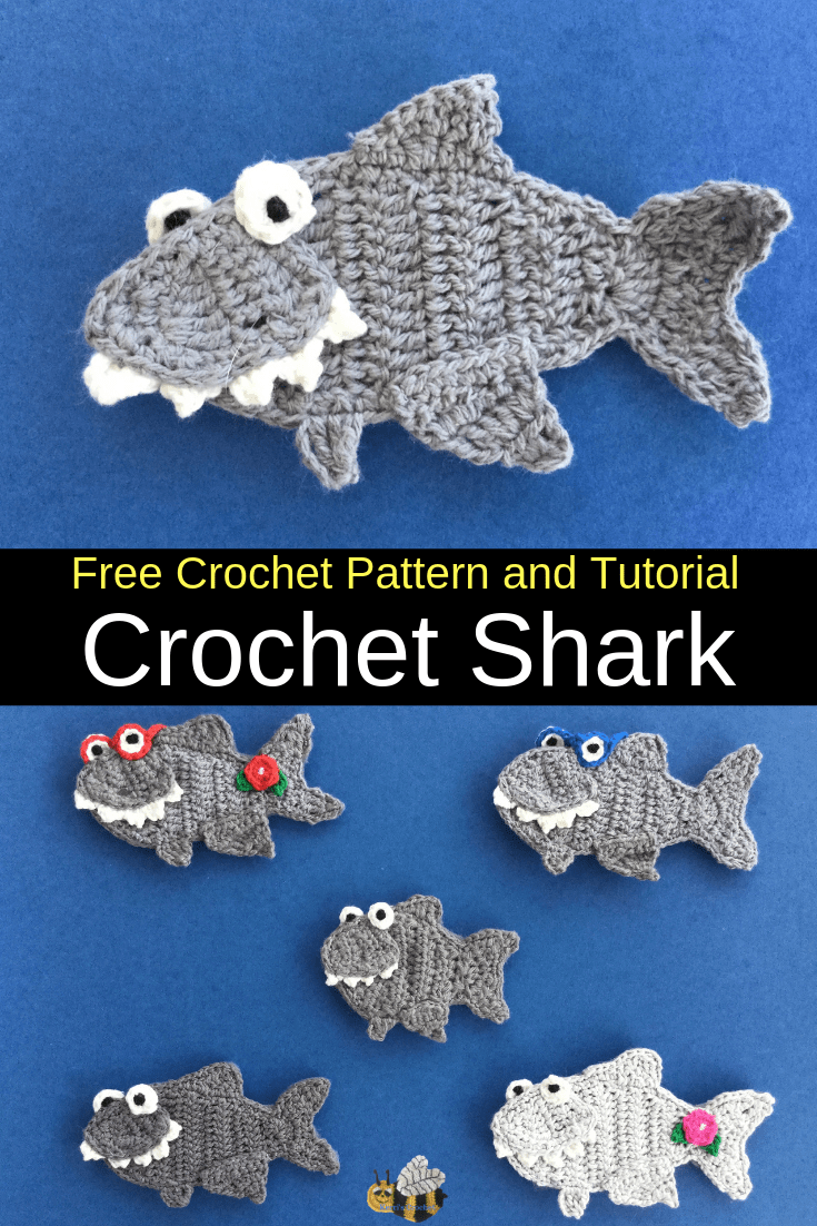 Shark Crochet Applique Pattern • Kerri's Crochet