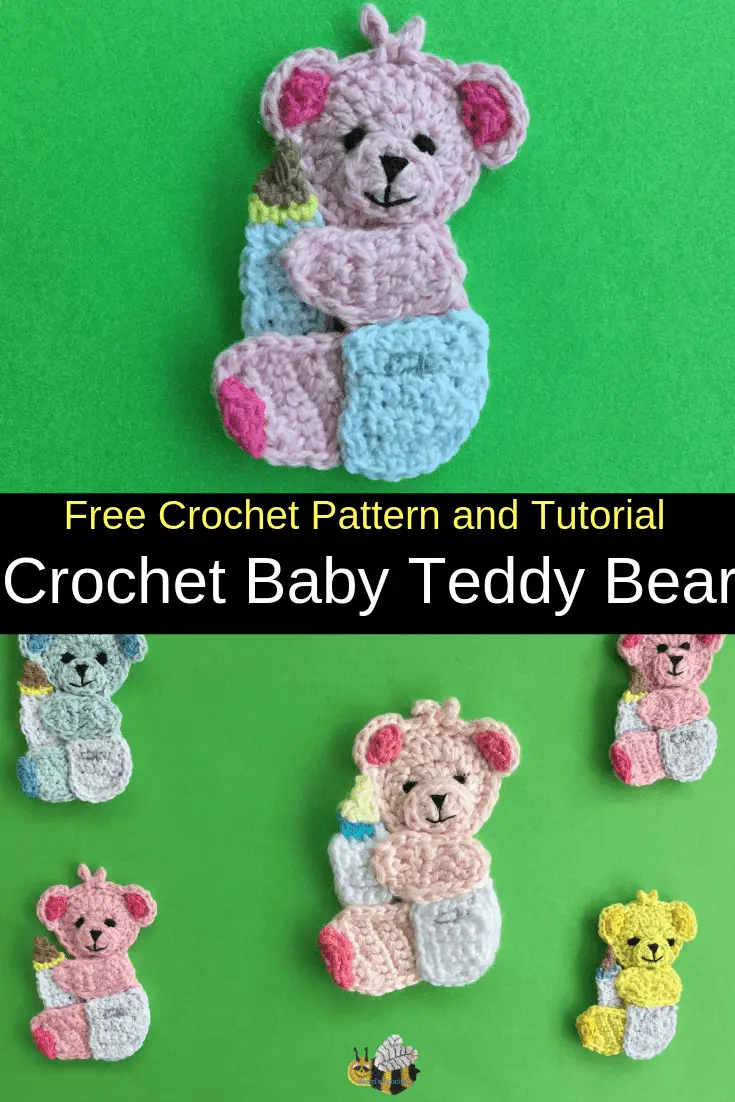 Crochet Baby Teddy Bear Applique Pattern • Kerri's Crochet