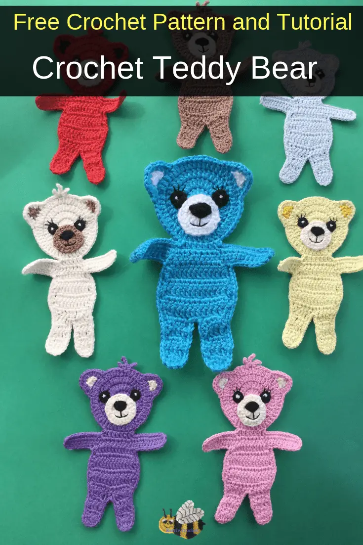 Teddy Bear Crochet Applique Pattern • Kerri's Crochet
