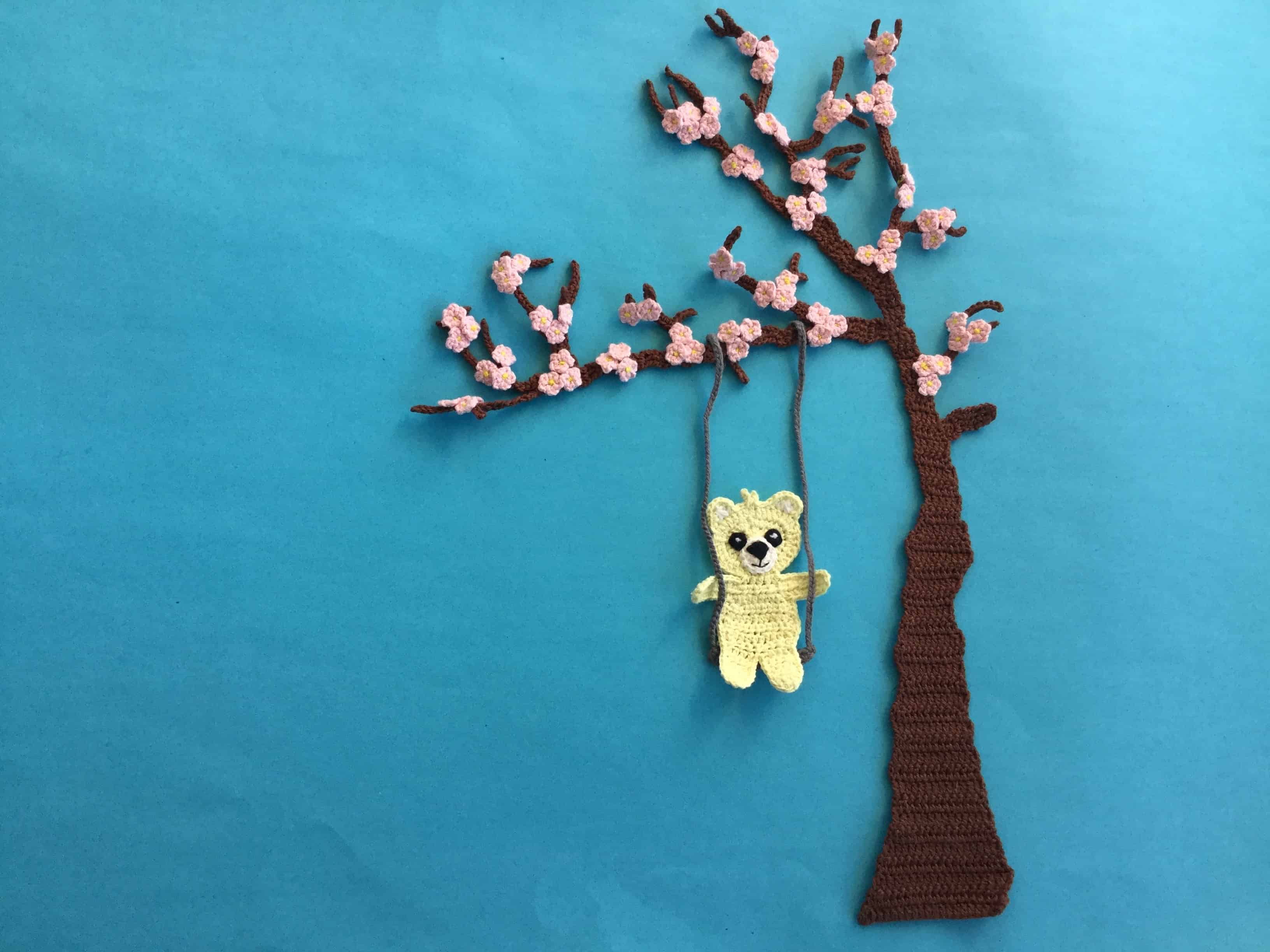 Blossoms and Swing for Tree Crochet Pattern (UK Version) • Kerri's Crochet