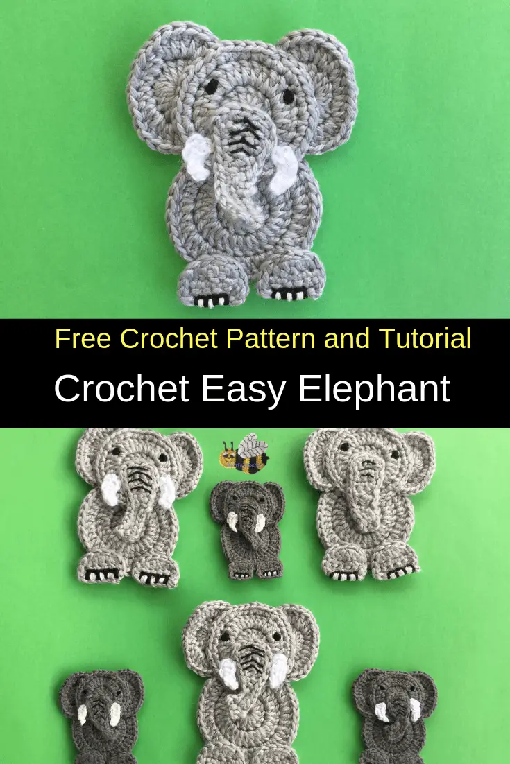Easy Elephant Crochet Applique Pattern • Kerri's Crochet