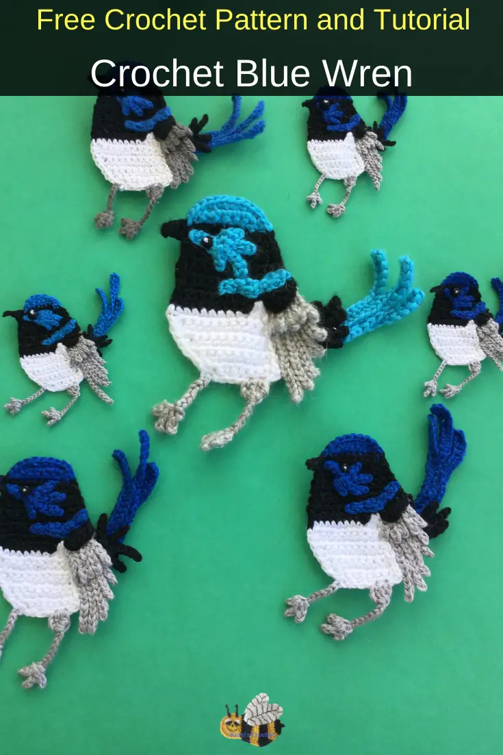 Crochet Blue Wren Pattern (UK Version) • Kerri's Crochet