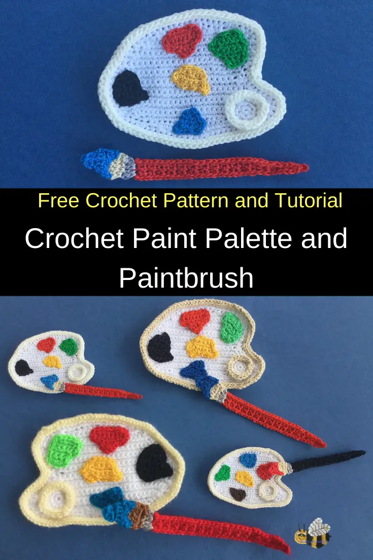 Crochet Paintbrush and Paint Palette Pattern • Kerri's Crochet