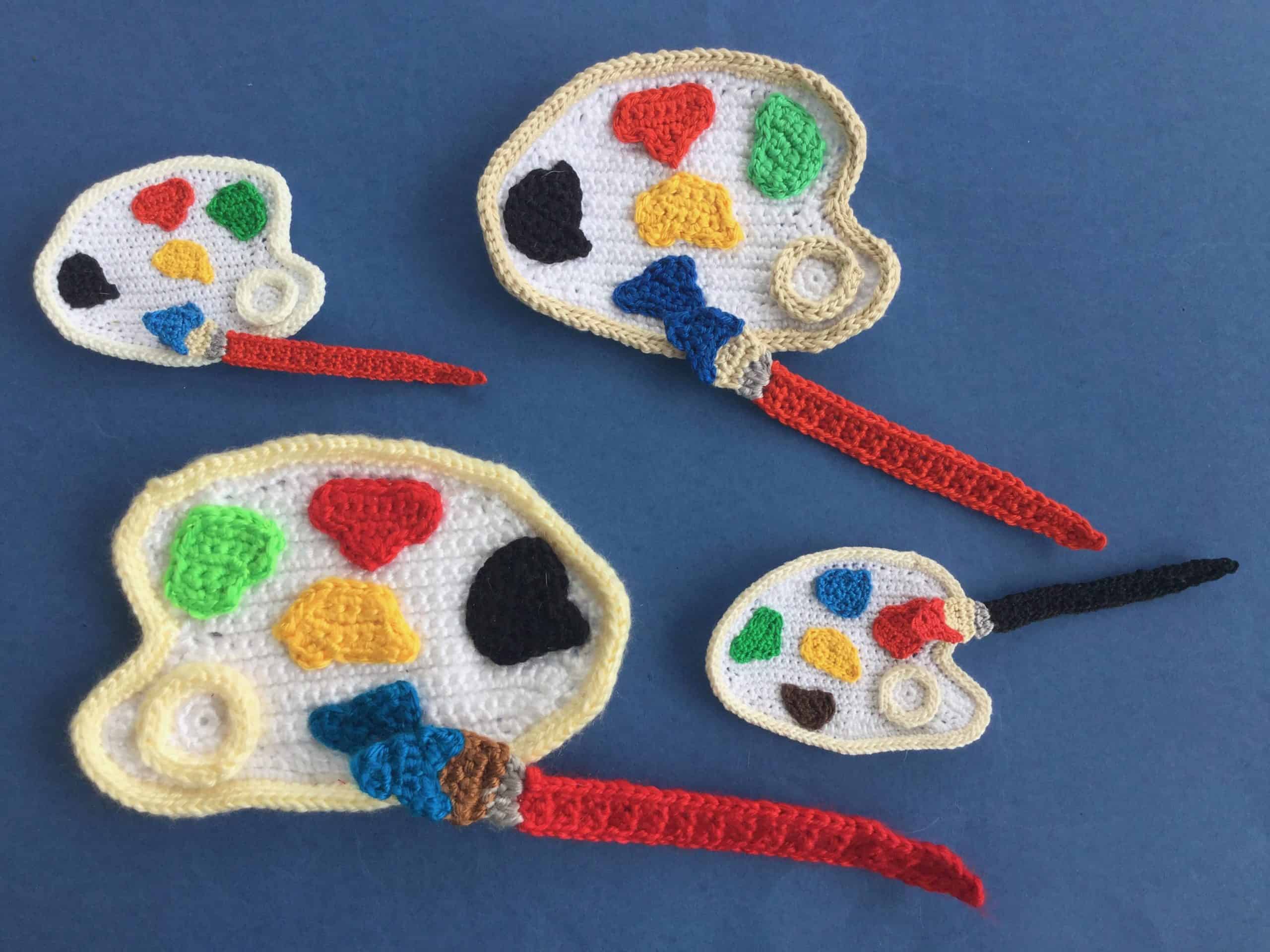 Crochet Paintbrush and Paint Palette Pattern (UK Version) • Kerri's Crochet