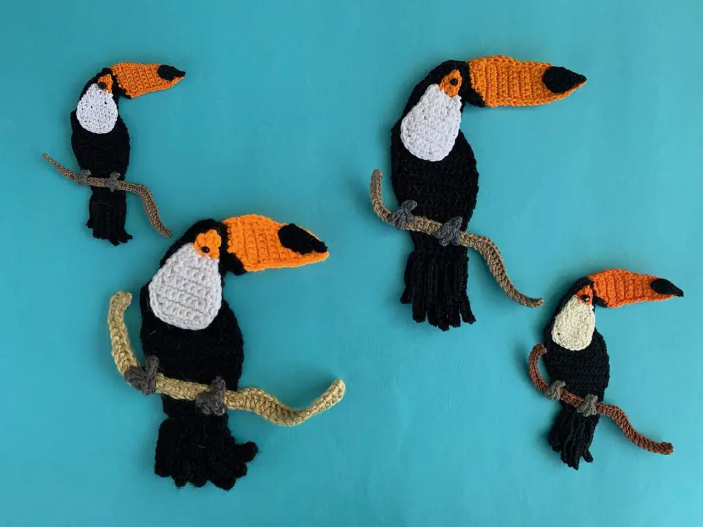 finished-crochet-toucan-2-ply-group-landscape • Kerri's Crochet