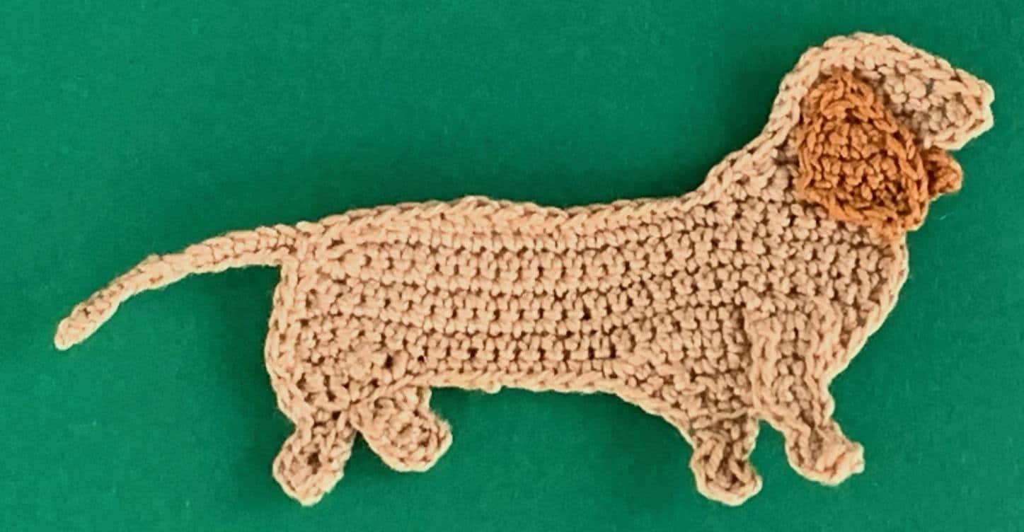crochet-sausage-dog-2-ply-body-with-front-ear • Kerri's Crochet