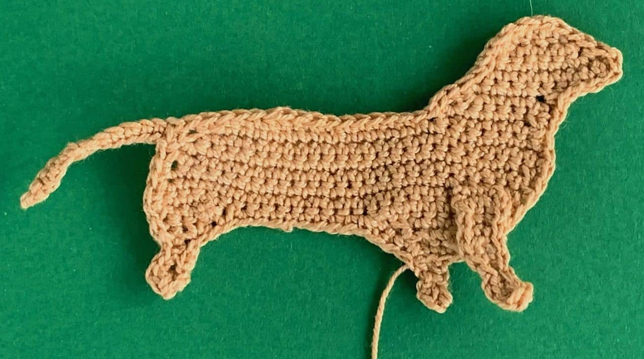 crochet-sausage-dog-2-ply-far-front-leg • Kerri's Crochet