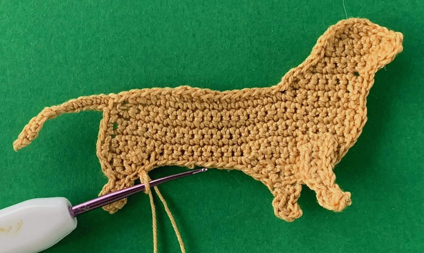 crochet-sausage-dog-2-ply-joining-for-far-back-leg • Kerri's Crochet
