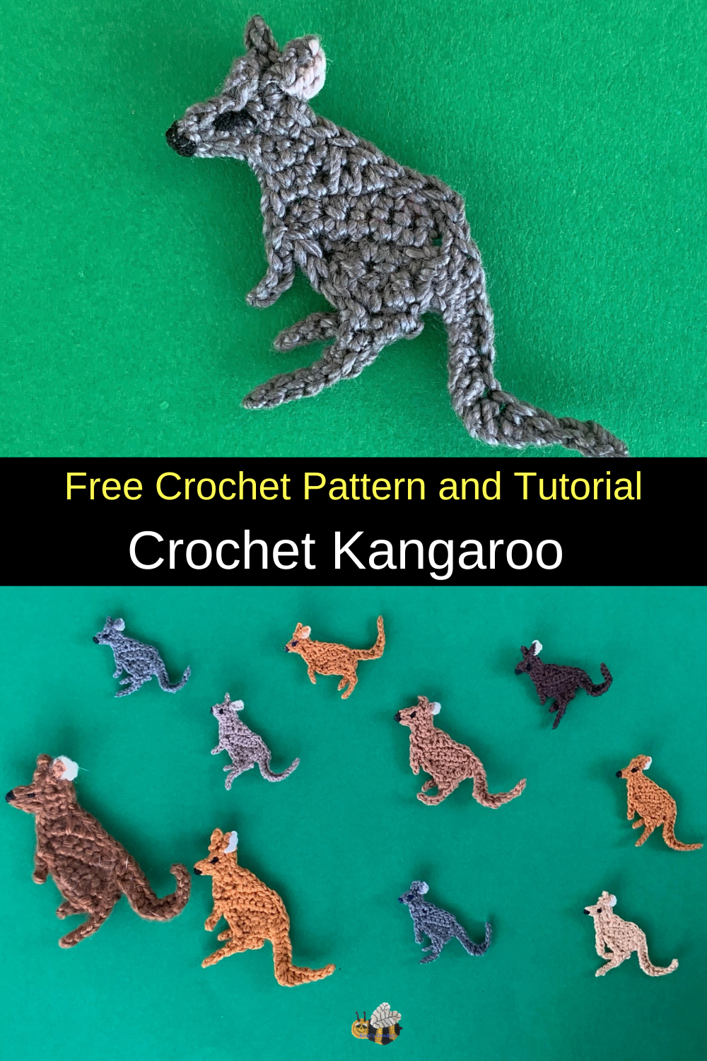 Small Crochet Kangaroo Applique Pattern • Kerri's Crochet